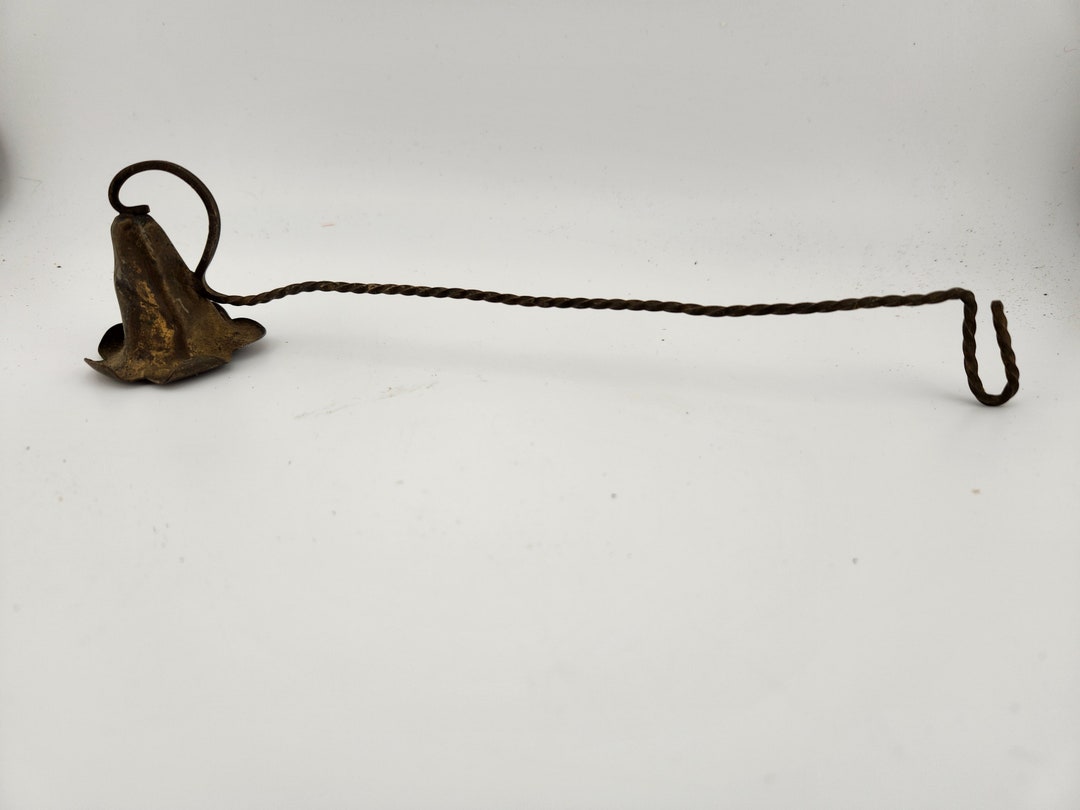 Vintage Brass Candle Flame Snuffer / Hand Hammered Length is 8 See ...
