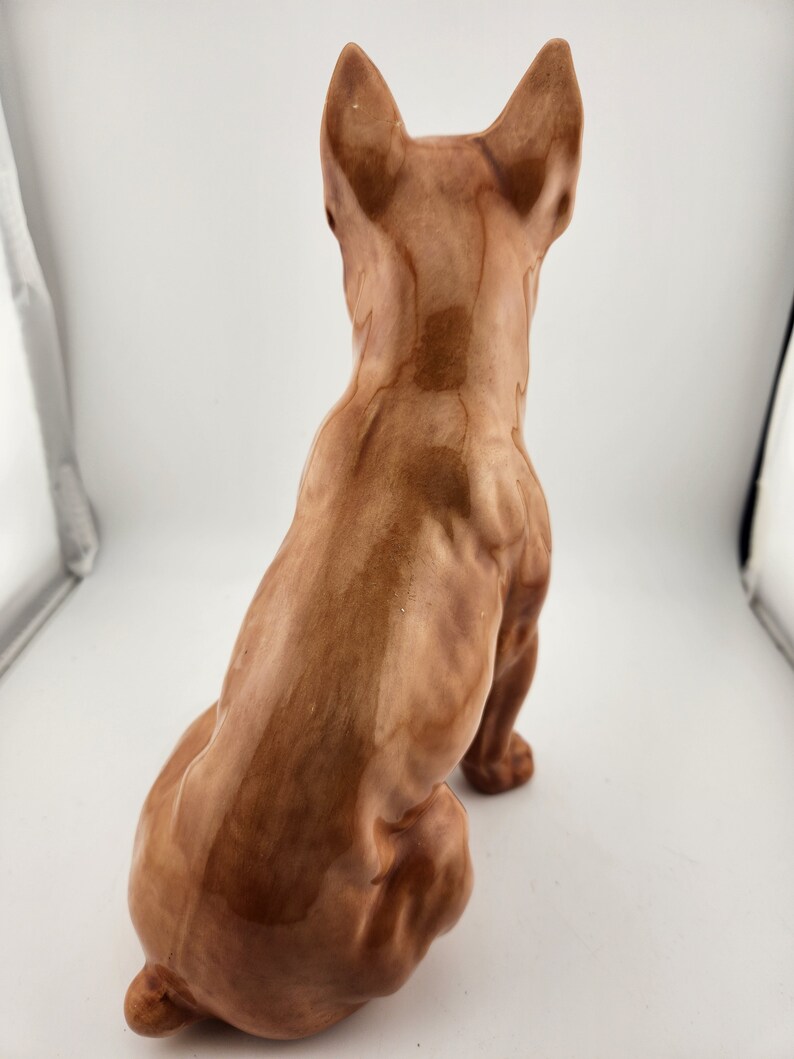 Vintage Ceramic Boxer Dog Figurine - 10" Tall / NOTE: Left Ear Has Been ...