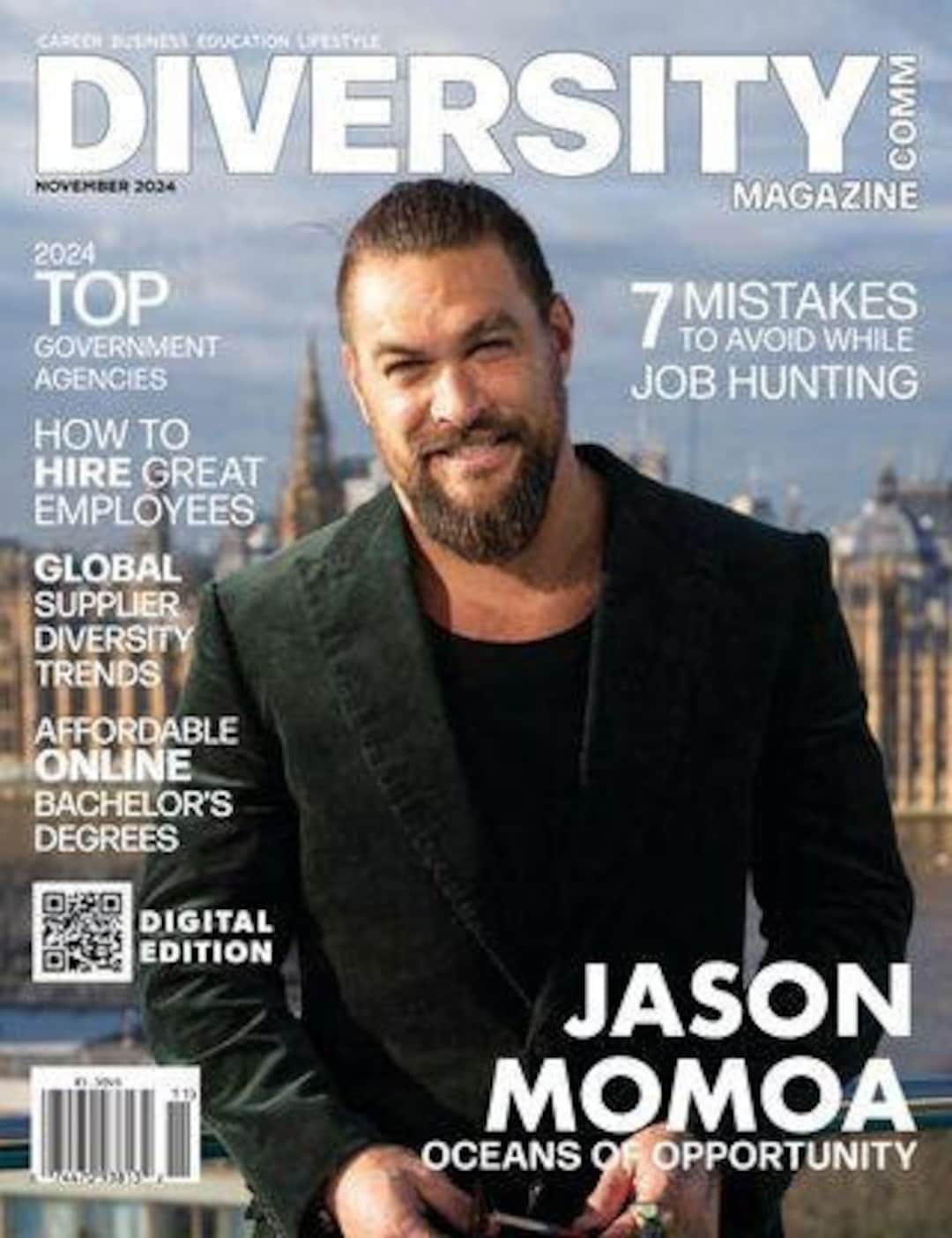 Diversity Magazine Jason Momoa - Etsy