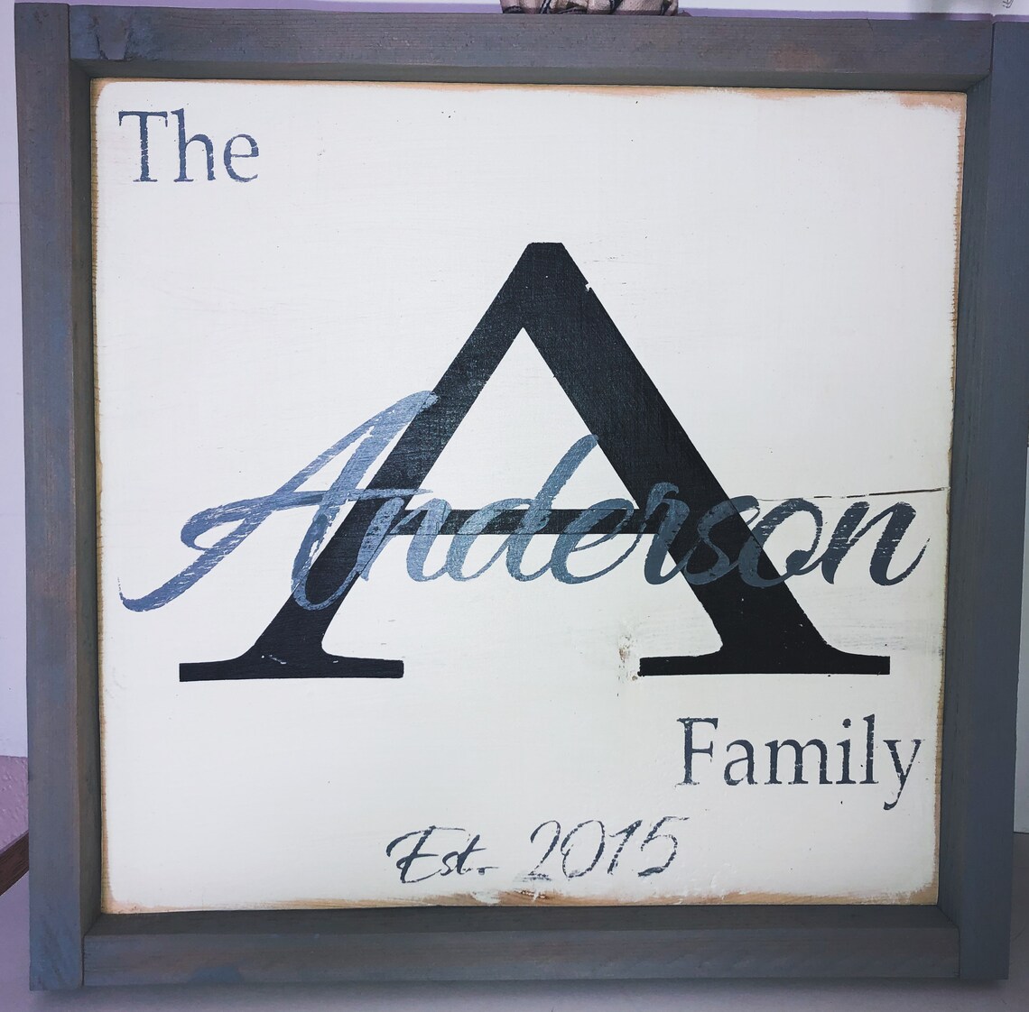 Rustic Family Monogram Sign Personalized Family Name Decor | Etsy