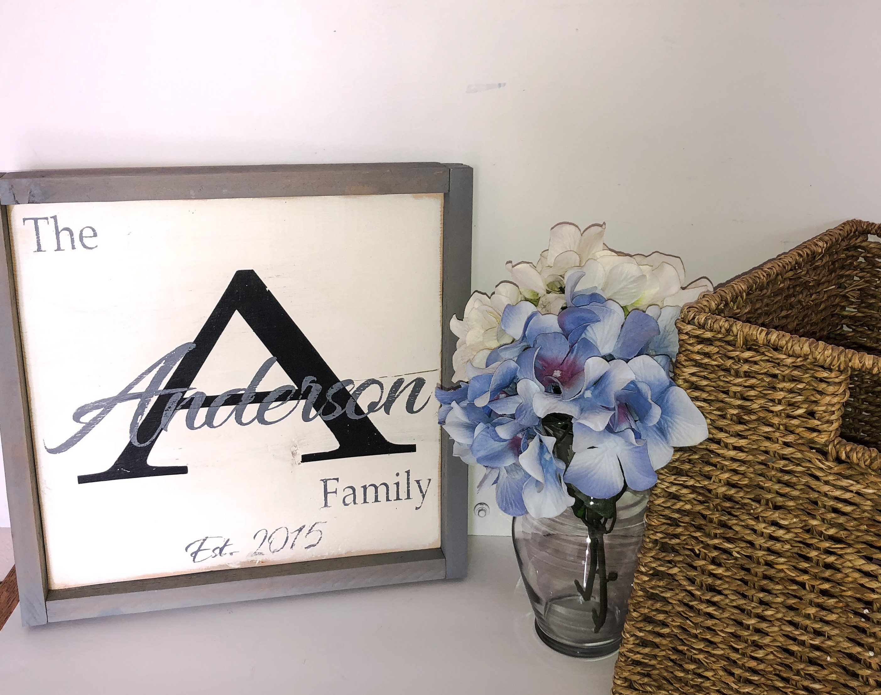 Rustic Family Monogram Sign Personalized Family Name Decor | Etsy