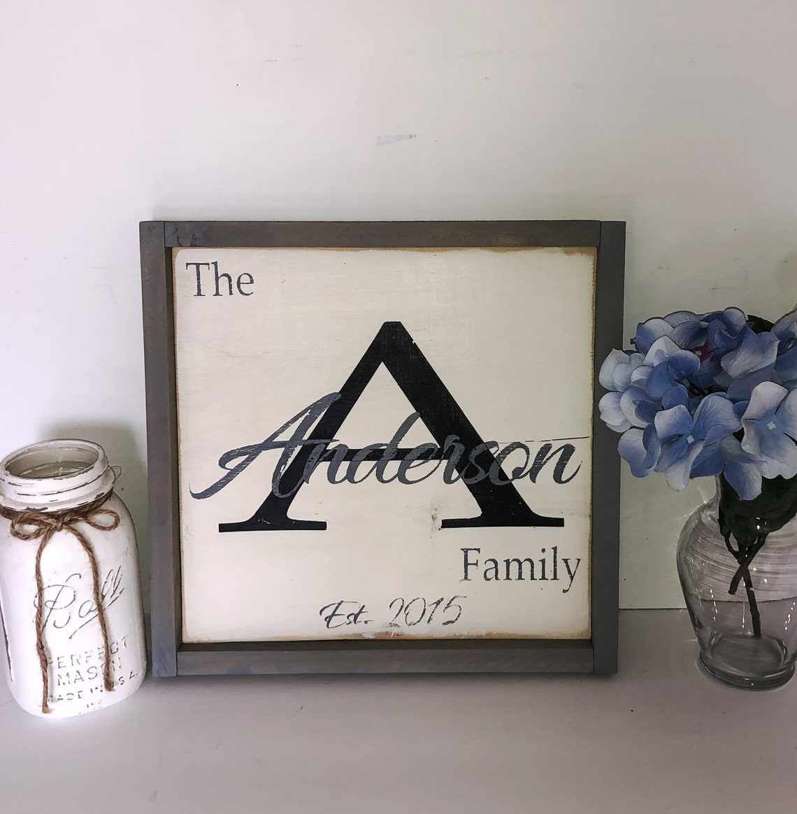 Rustic Family Monogram Sign Personalized Family Name Decor | Etsy