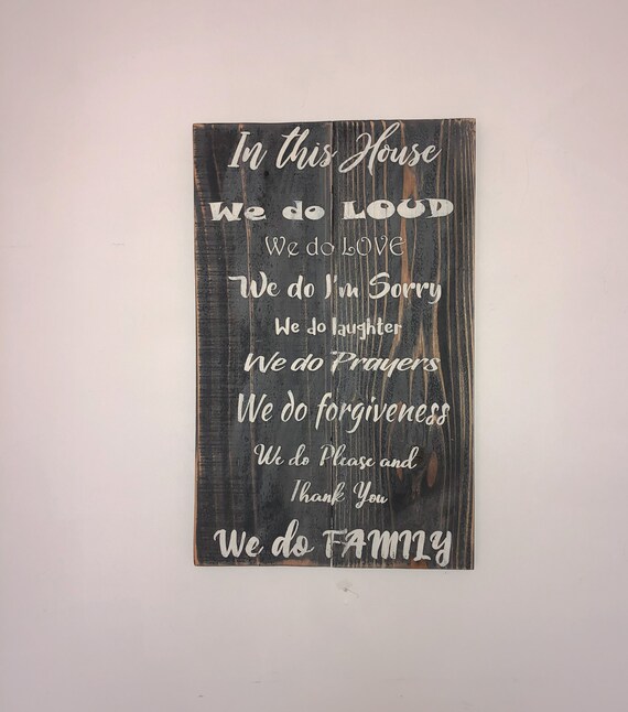 Rustic House Rules Sign Modern Farmhouse Decor Kitchen Wall | Etsy