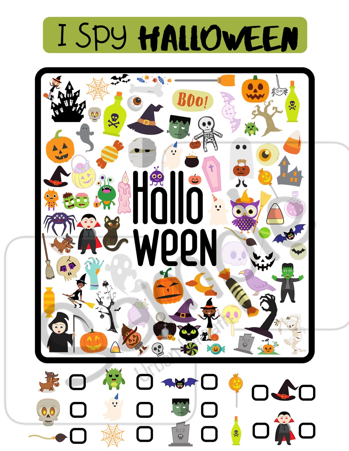 I Spy Halloween Game Printable Download Fall Autumn October | Etsy