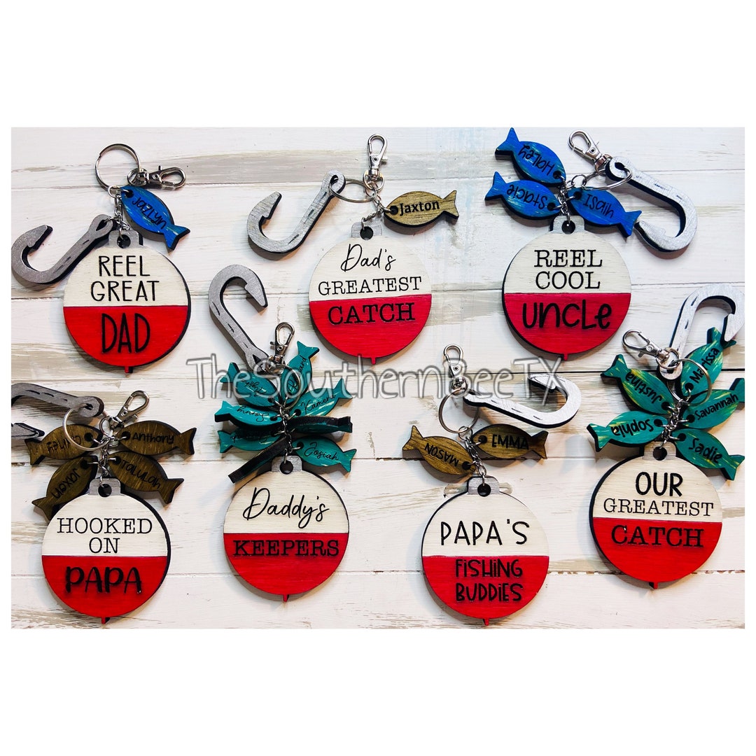 Fishing Keychain, Father's Day Keychain, Fishing Bobber Keychain, Gift ...