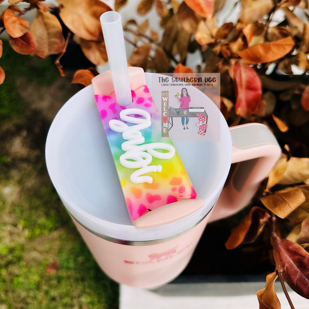 Rainbow Stanley Name Tag, Animal Print Stanley Name Plate, Stanley Name ...