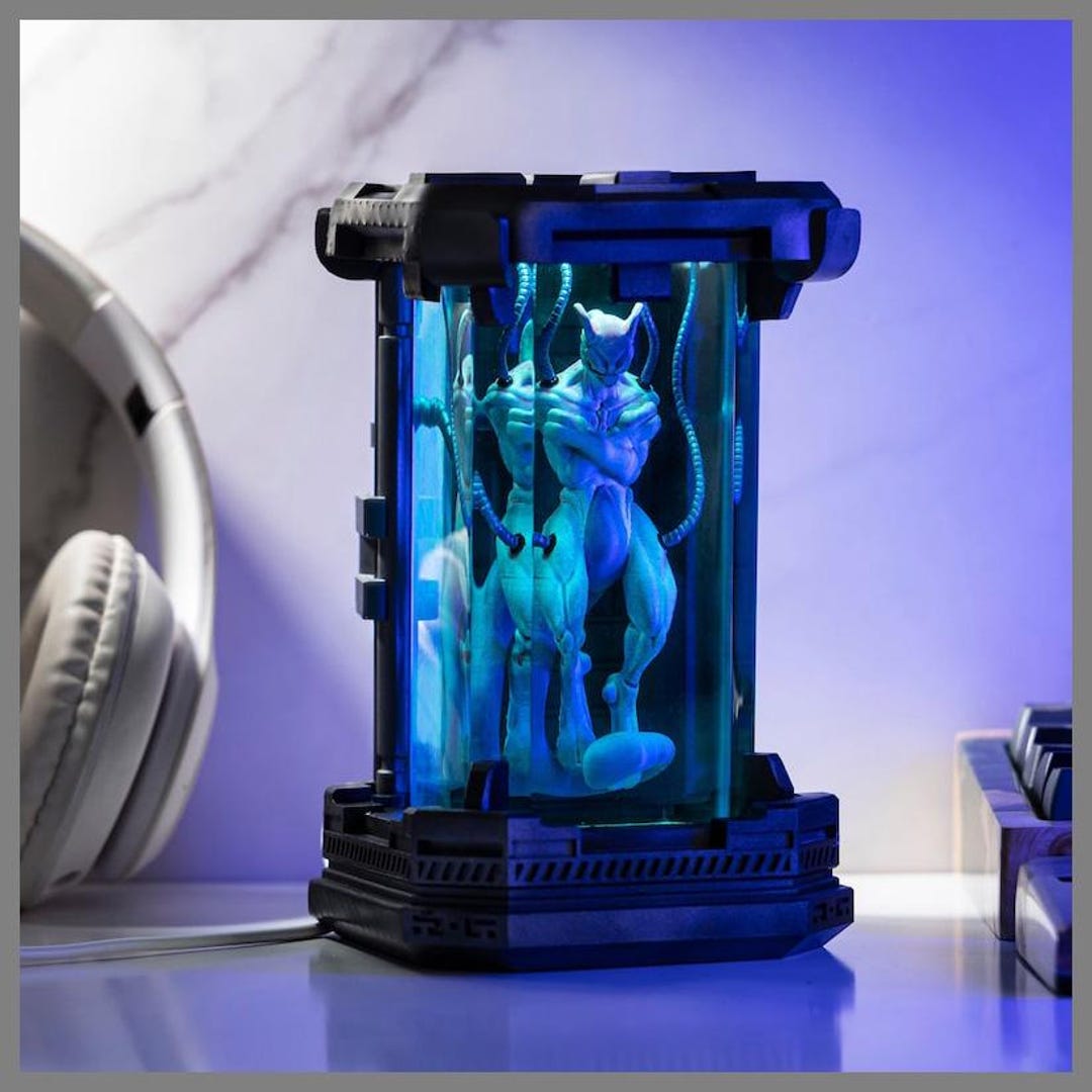 Custom POWERFUL MEWTWO Resin Lamp, Custom Diorama for Pokemon Gifts ...