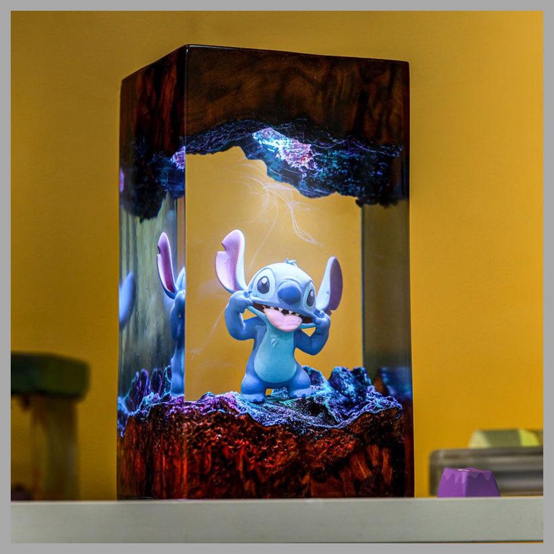 Cute Cartoon Night Light Blue Koala Resin Lamp Cartoon Angel Couple ...