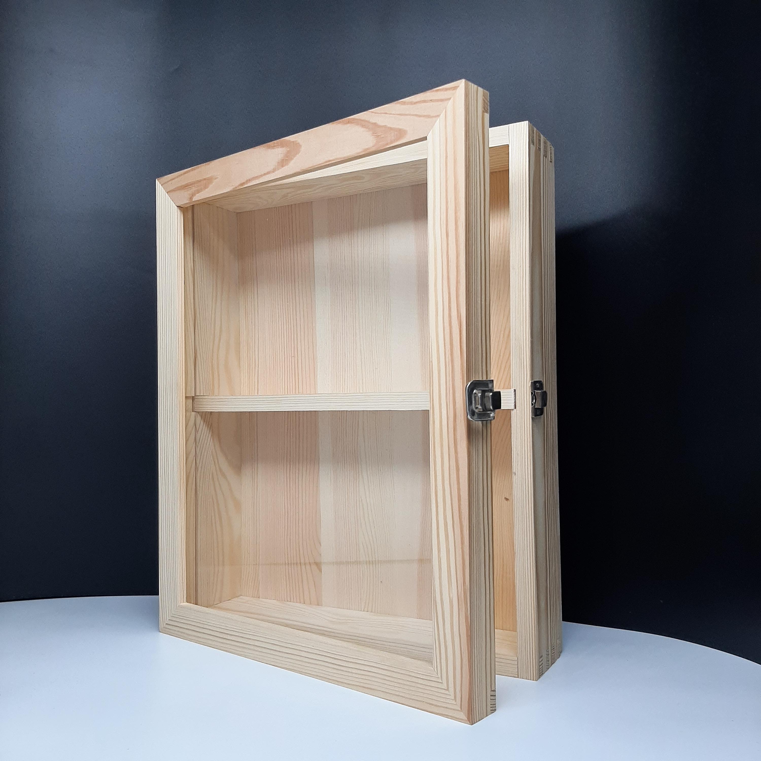 12x15x3 Large Extra Deep Wooden Shadow Box Frame With Glass Door ...
