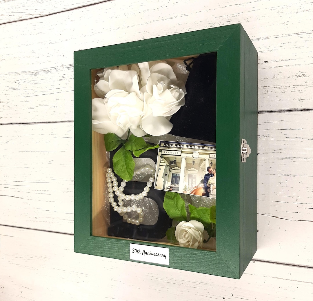 8x10x4 Personalized Shadow Box Frame for Wedding Day, Memory Keepsake ...