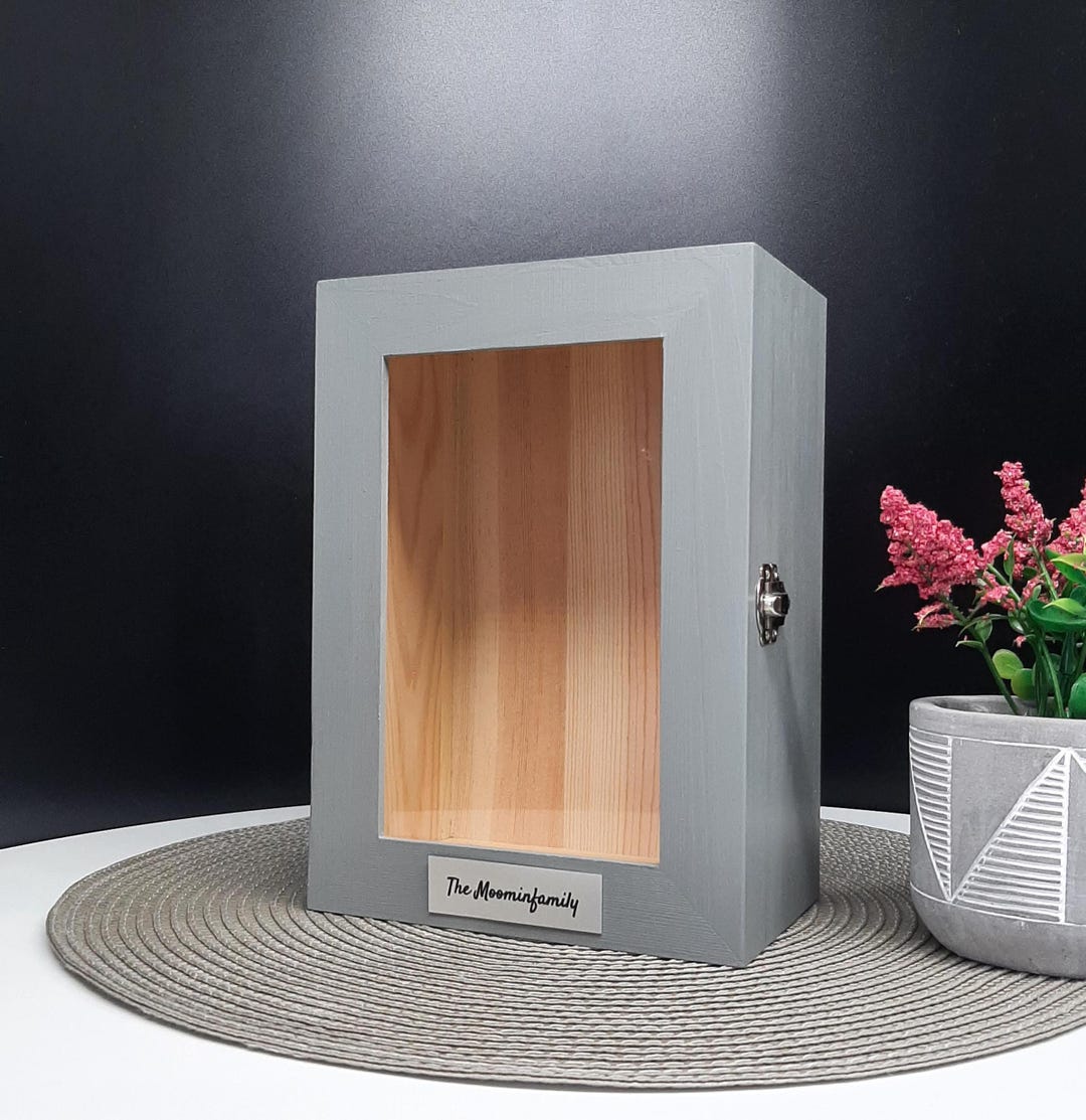 Small Extra Deep Personalized Shadow Box Frame With Glass Door, Display Case, Wooden Memory Box ...