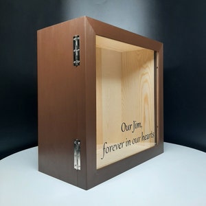 12x12 Extra Deep Personalized Shadow Box Frame With Glass Door, Display ...
