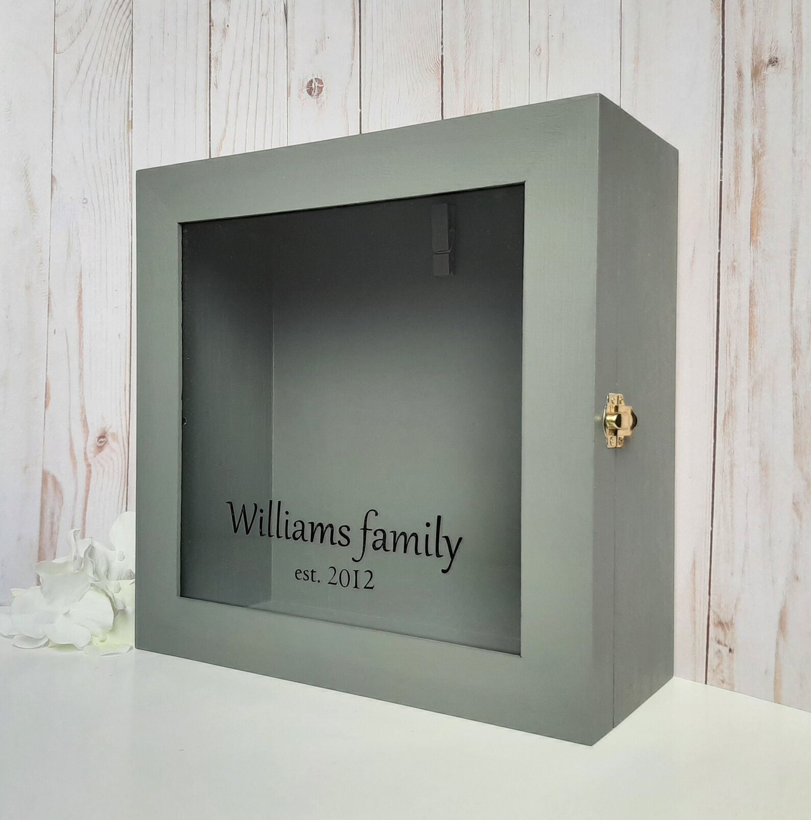 Extra Deep Empty Wooden Personalized 12x12 Shadow Box Frame Glass ...