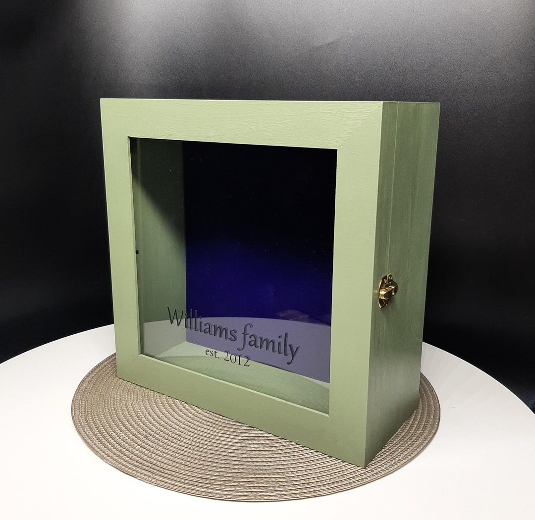 Deep Empty Wooden Personalized 12x12 Shadow Box Frame With Glass ...