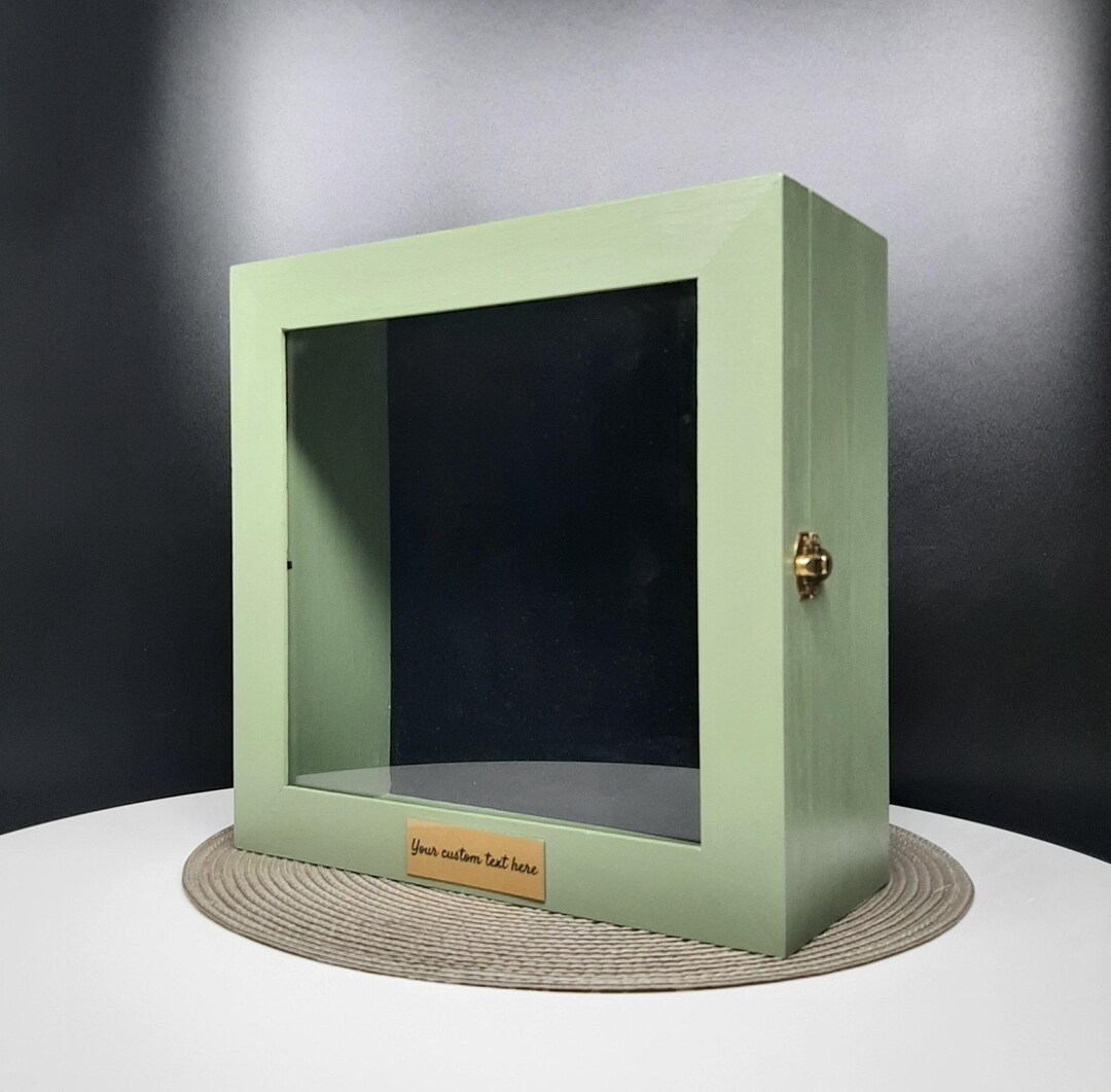 Sage Green Extra Deep Shadow Box, Wooden Memory Box Wedding, Modern Farmhouse Living Room Decor ...