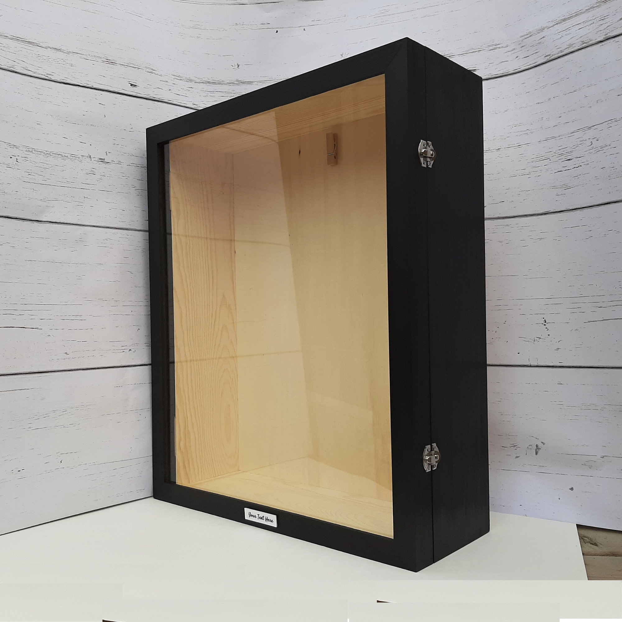 Large Extra Deep Shadow Box Frame Glass, Memories Box Wood, Living Room ...