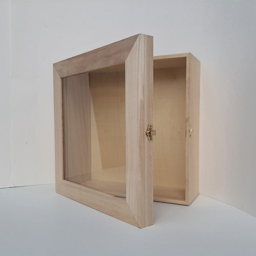 Extra Deep Large Wooden Shadow Box Frame With Glass Memories - Etsy