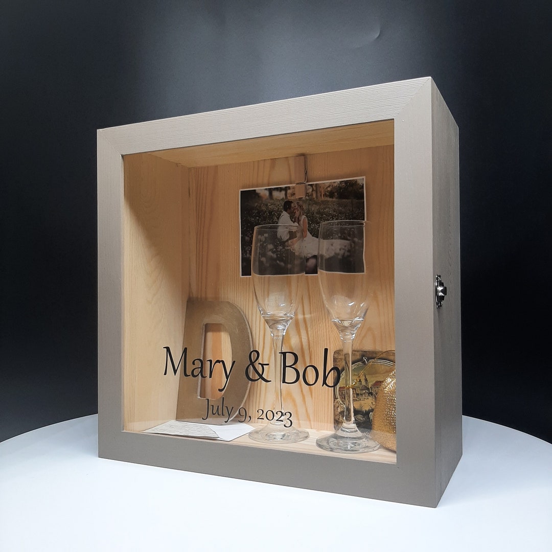 12x12 Extra Deep Personalized Shadow Box Frame With Glass Door, Display ...