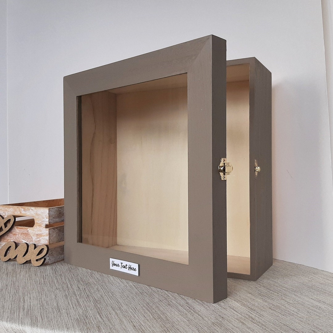 Extra Deep Empty Wooden Personalized 12x12 Shadow Box Frame Glass ...