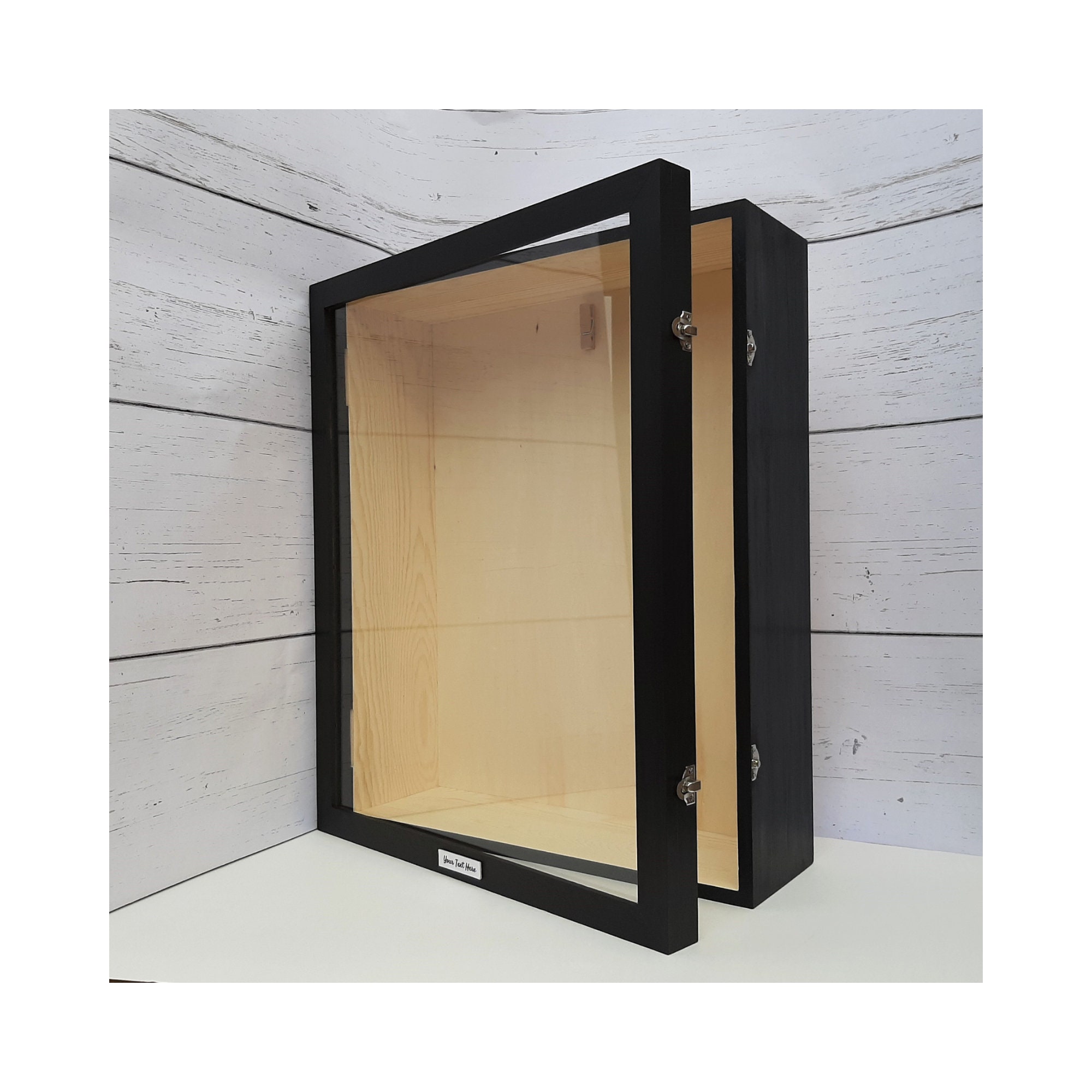 Large Extra Deep Shadow Box Frame Glass, Memories Box Wood, Living Room ...