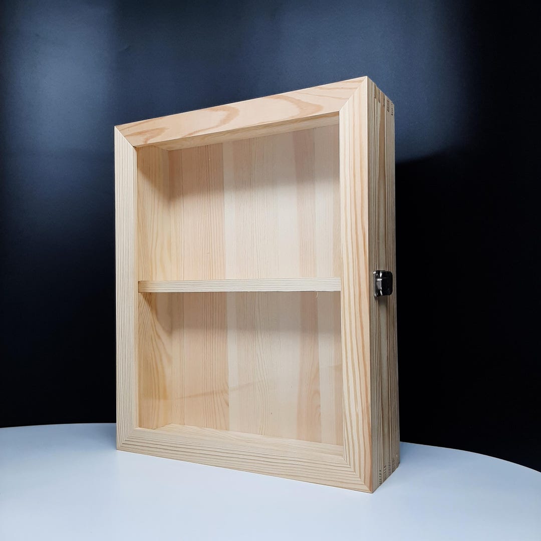 12x15x3 Large Extra Deep Wooden Shadow Box Frame With Glass Door ...
