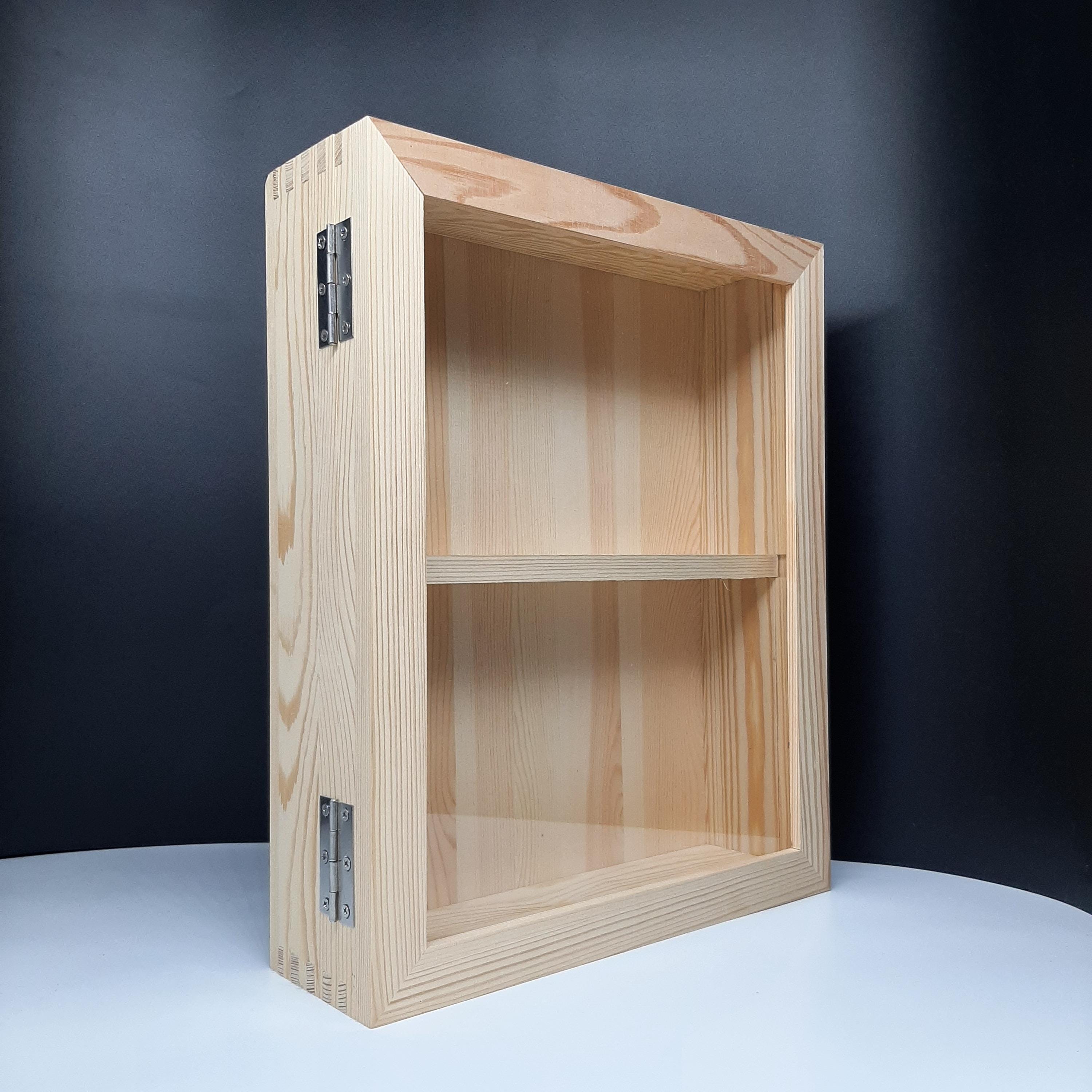 12x15x3 Large Extra Deep Wooden Shadow Box Frame With Glass Door ...
