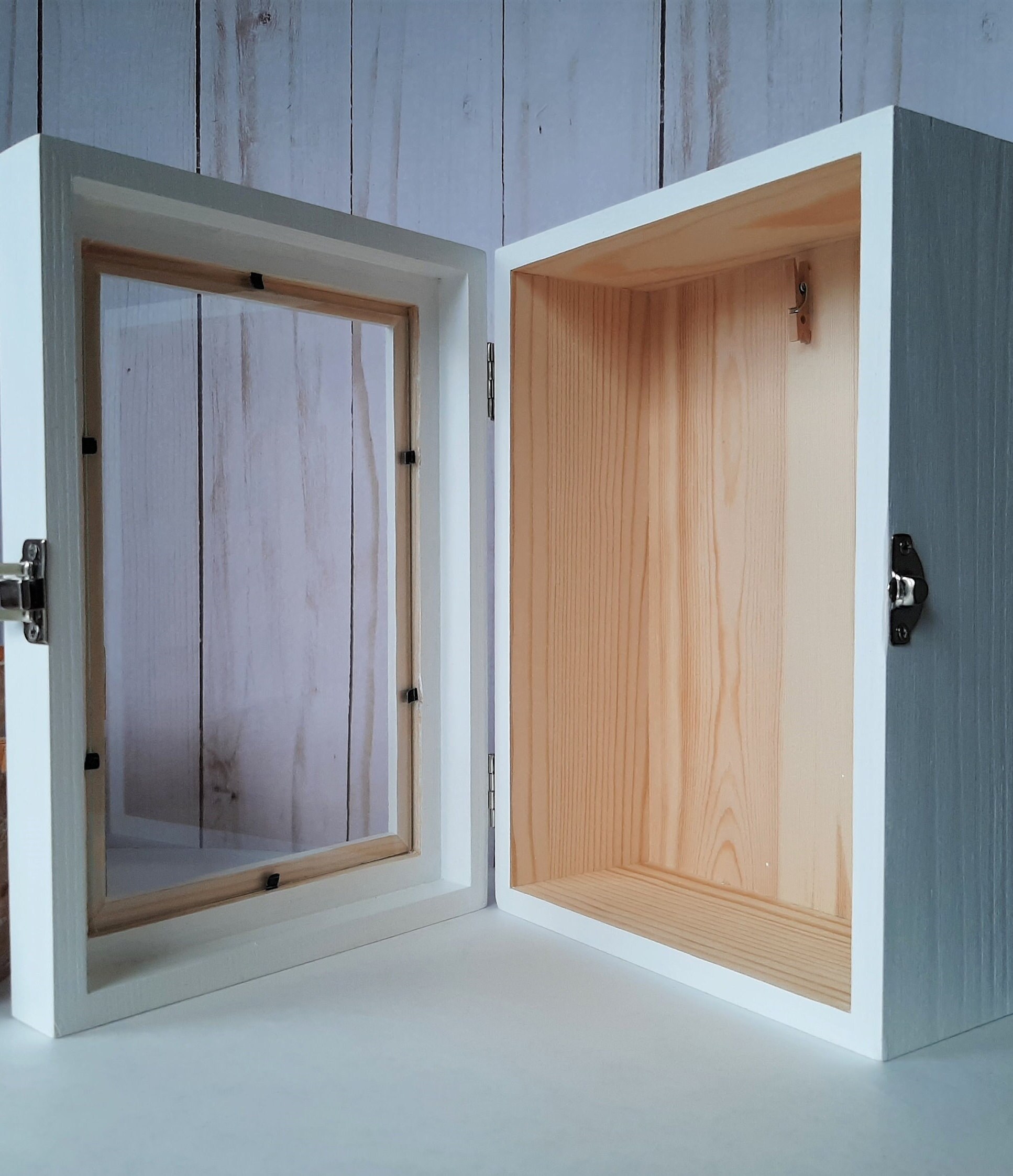 Small Shadow Box Frame With Glass Wood Memory Box Picture - Etsy