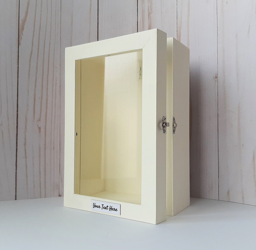 Deep Shadow Box White, Picture Frame With Door, Personalized Wedding ...