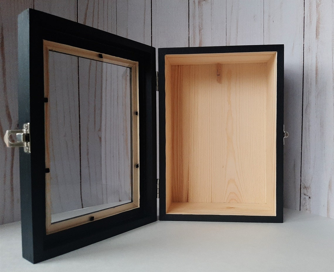 Small Shadow Box Frame With Glass Wood Memory Box Picture - Etsy Canada