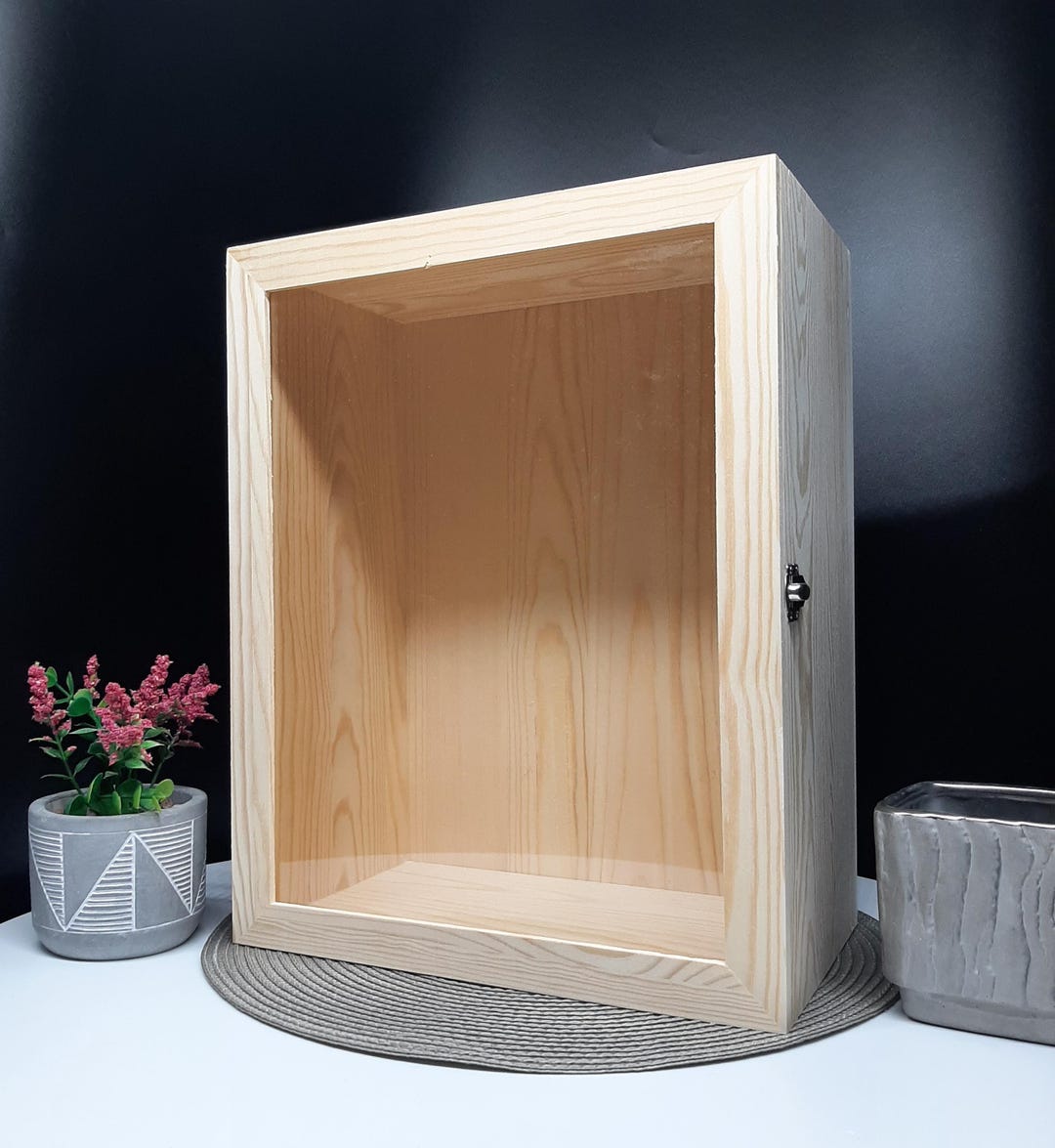 Extra Deep Large Wooden Shadow Box Frame With Glass, Memories Box ...