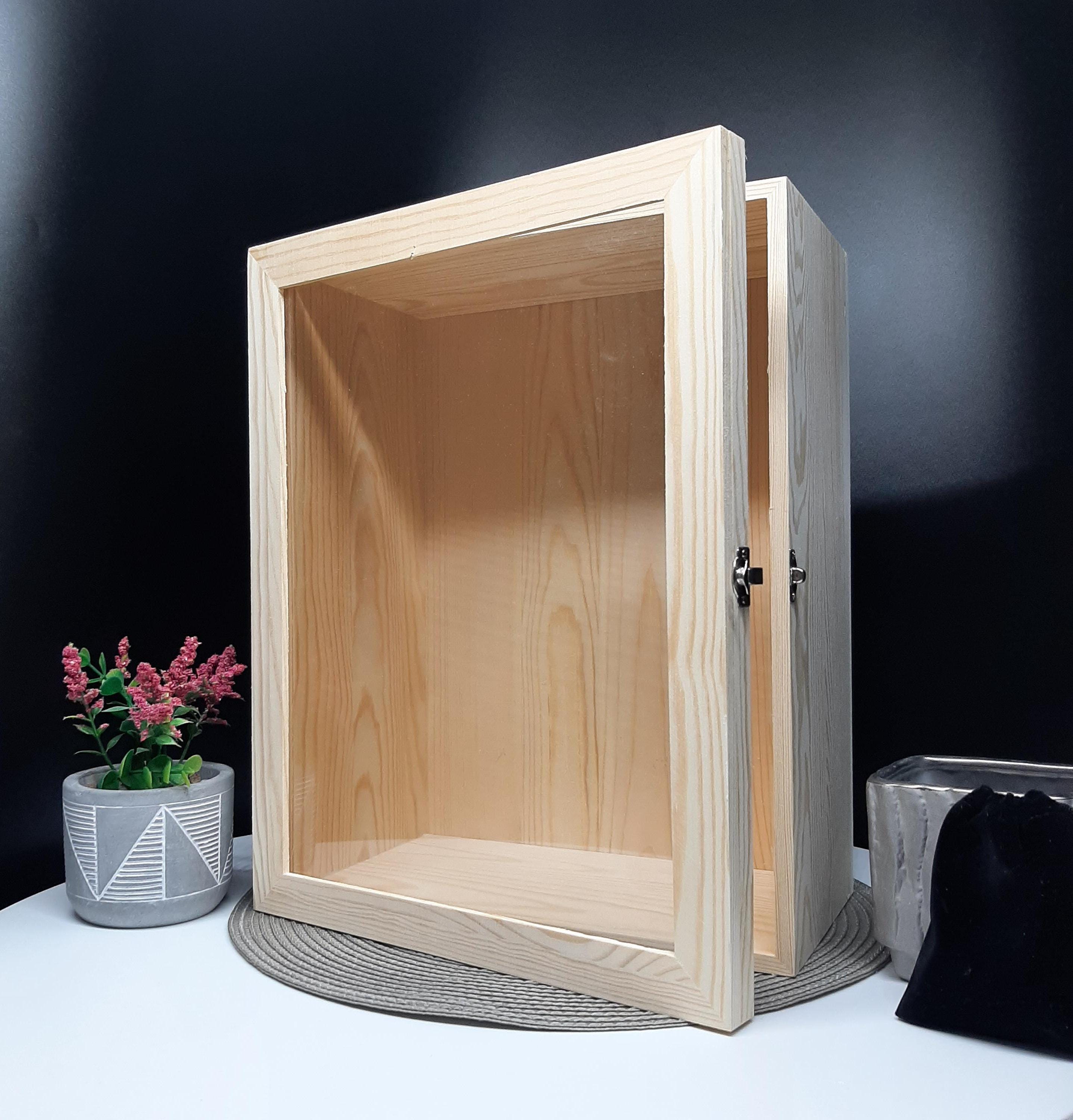 Extra Deep Large Wooden Shadow Box Frame With Glass, Memories Box ...