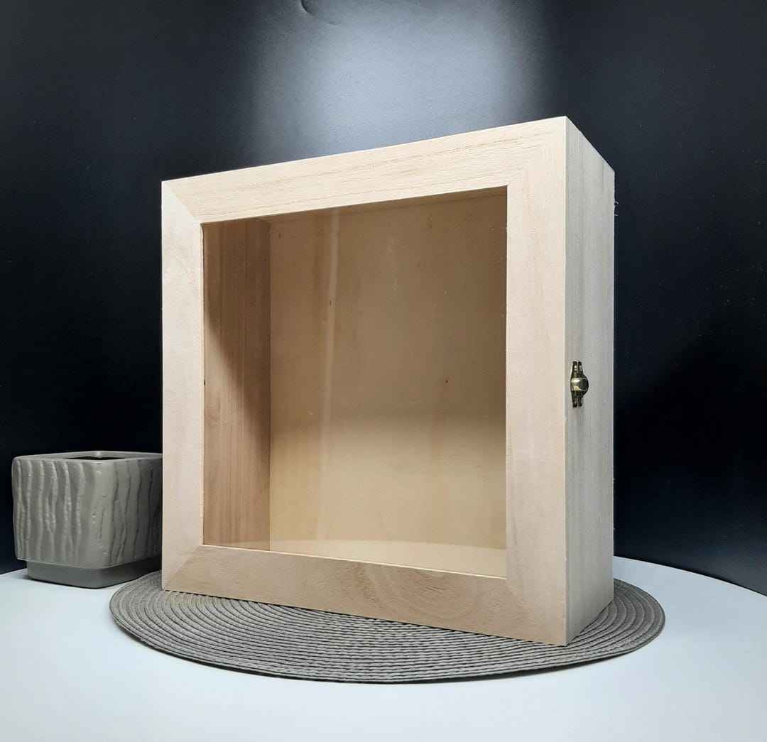 Extra Deep Large Wooden Shadow Box Frame With Glass, Memories Box ...