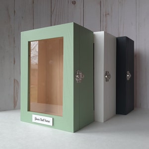 Small Extra Deep Wooden Personalized Shadow Box Frame With Glass Door, Display Case, Memory Box ...