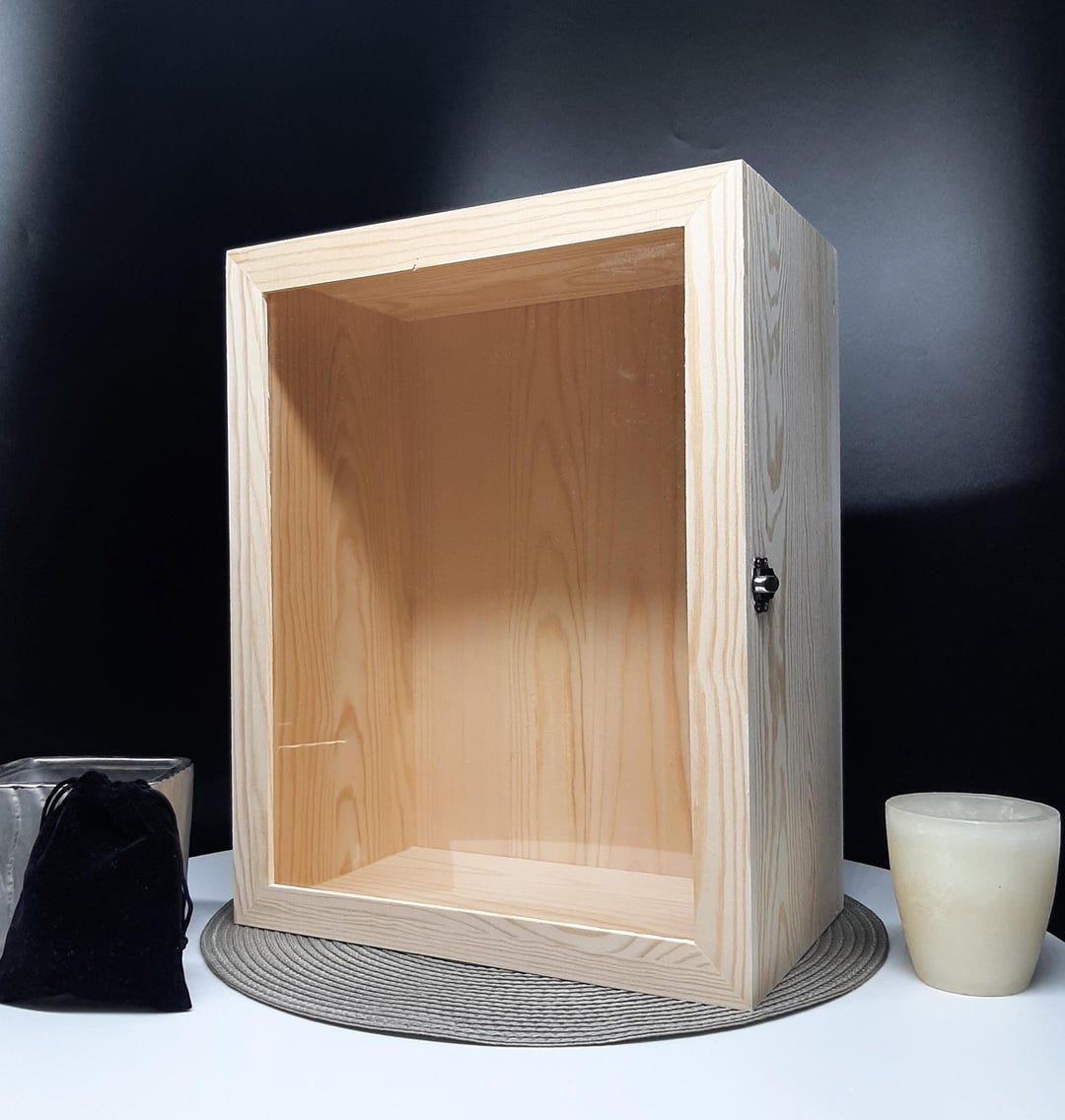 Extra Deep Large Wooden Shadow Box Frame With Glass, Memory Box ...