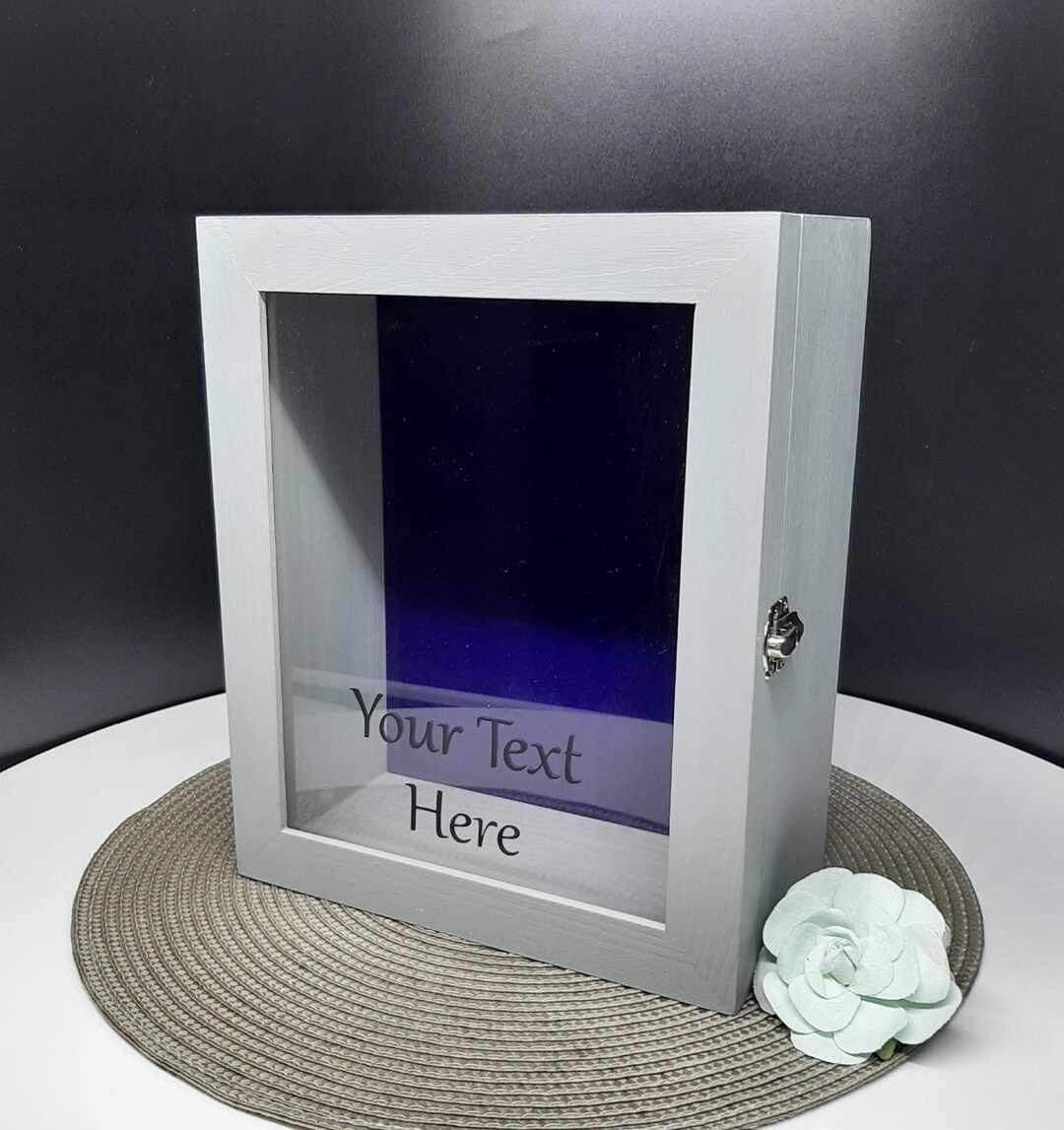 8x10 Deep Personalized Shadow Box Frame With Front Opening, Memory ...