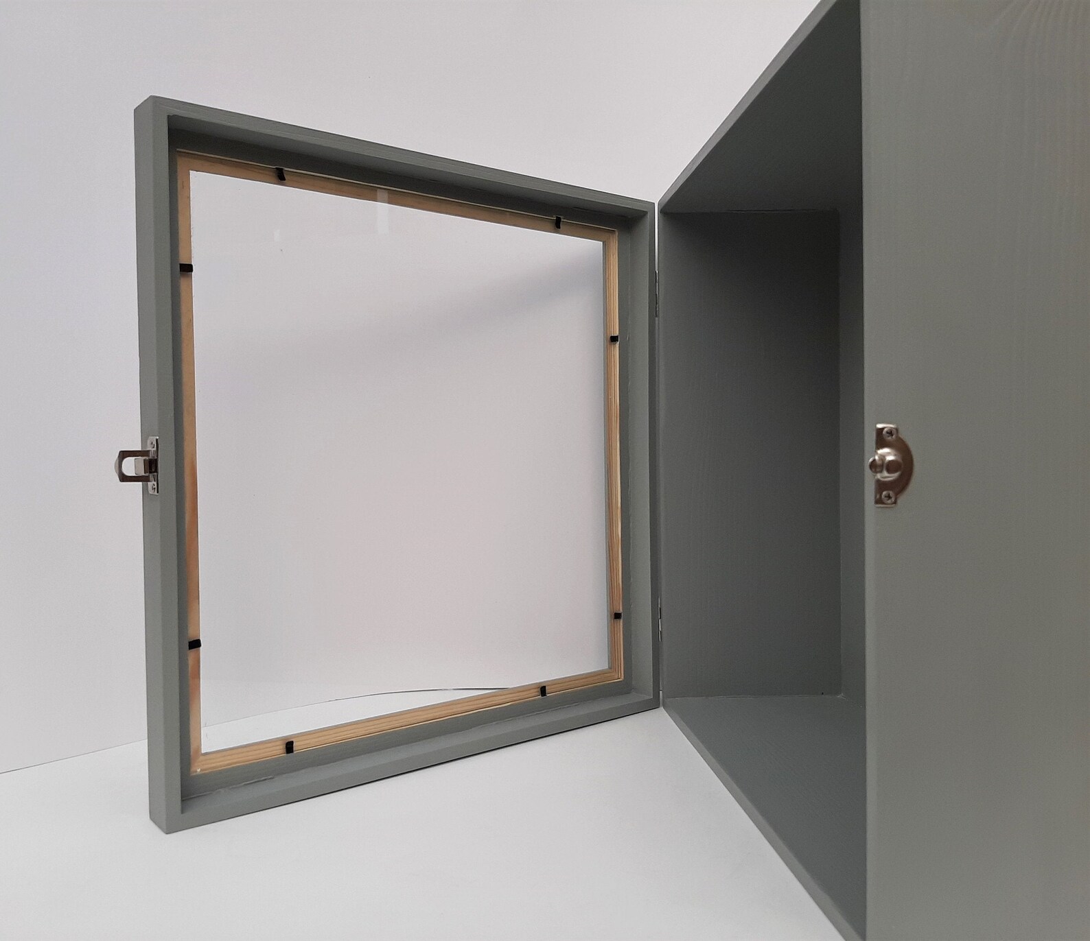 Large Extra Deep Wooden Personalized Shadow Box Frame With Glass Door ...