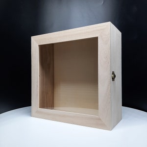 Extra Deep Large Wooden Shadow Box Frame With Glass, Memories Box ...
