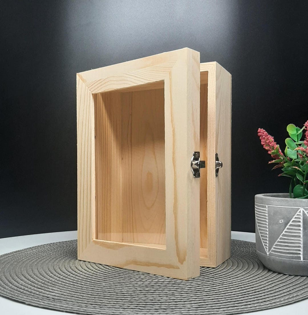 Deep Wooden Shadow Box Frame, Small Memory Box, Picture Frame for ...