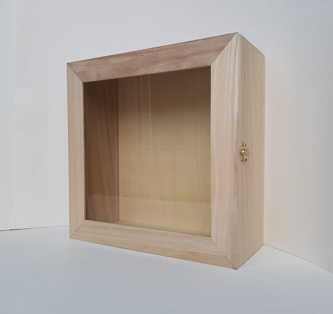 Extra Deep Large Wooden Shadow Box Frame With Glass, Memories Box ...