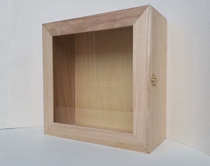 Extra Deep Large Wooden Shadow Box Frame With Glass, Memories Box ...