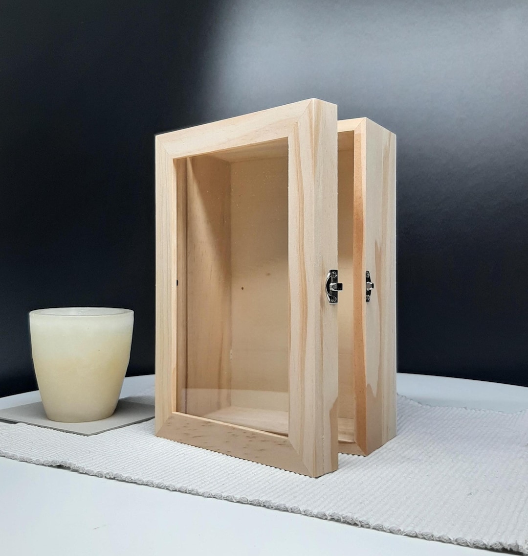 5x8x3 Shadow Box Frame With Plexiglass, Small Keepsake Memory Box ...