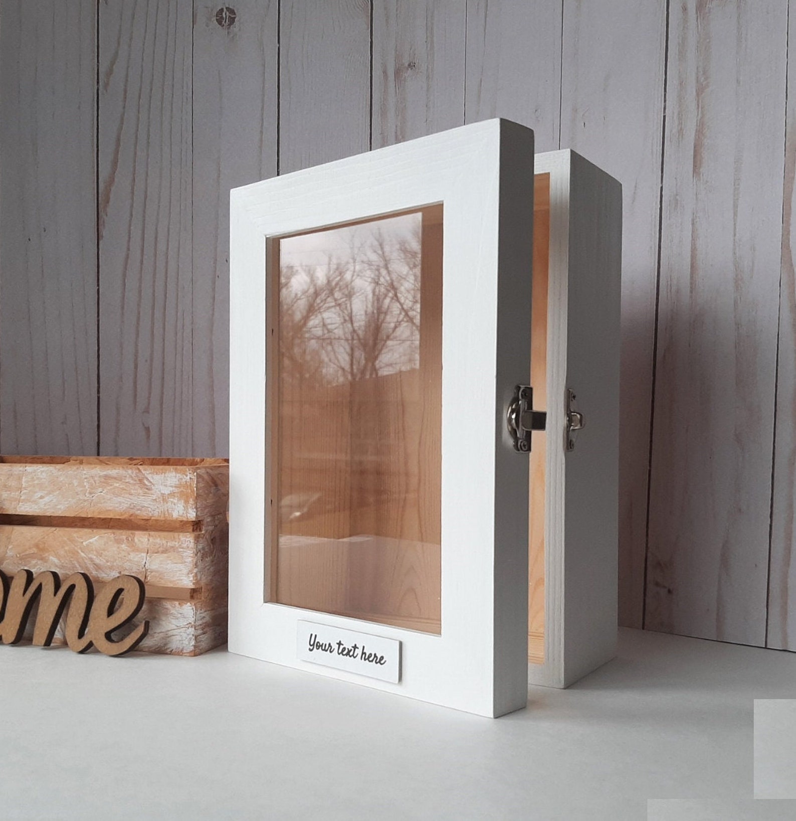 Small Shadow Box Frame With Glass Wood Memory Box Picture - Etsy