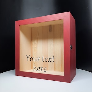 12x12 Extra Deep Personalized Shadow Box Frame With Glass Door, Display ...