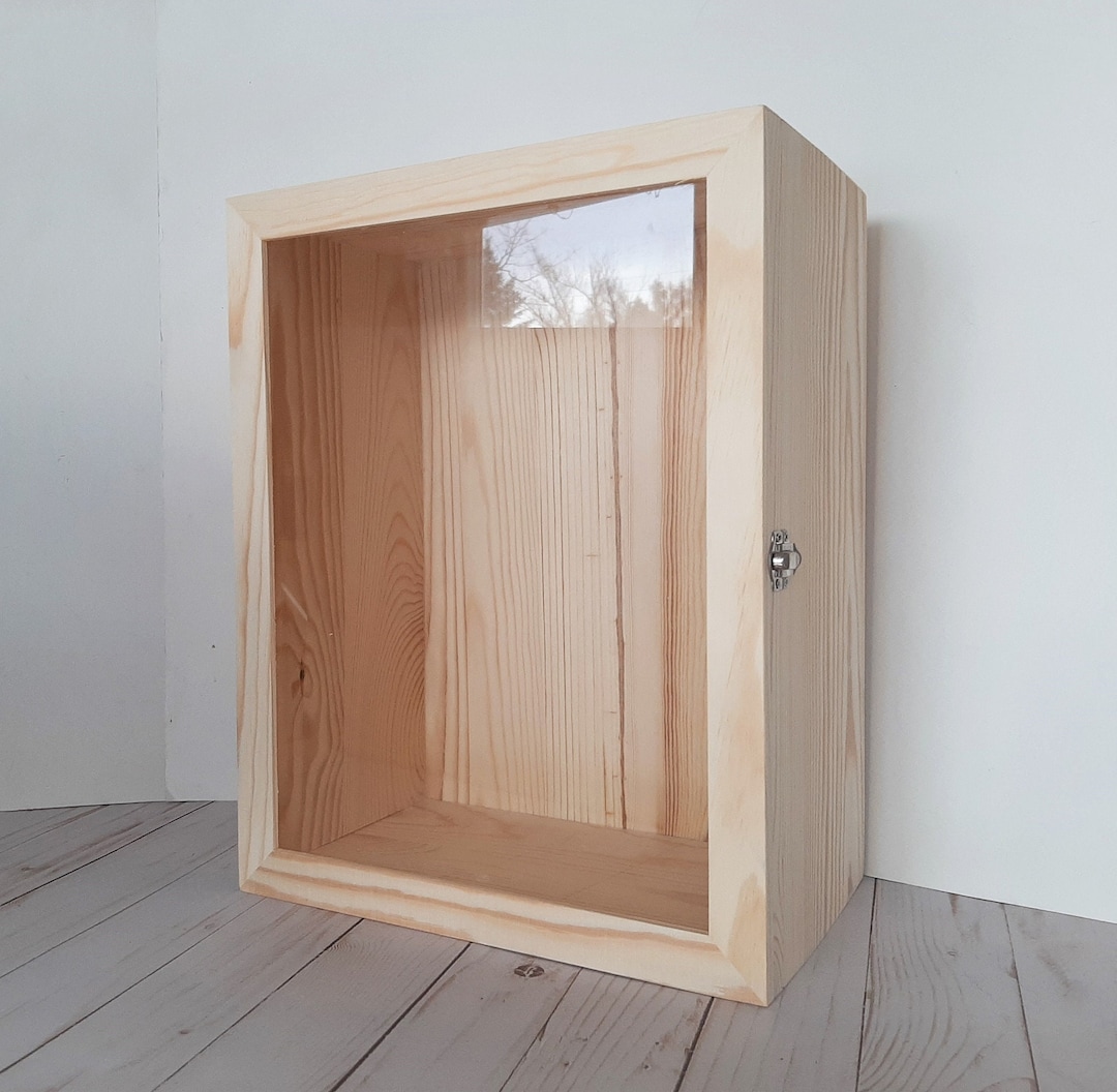 Extra Deep Large Wooden Shadow Box Frame With Glass, Memories Box ...