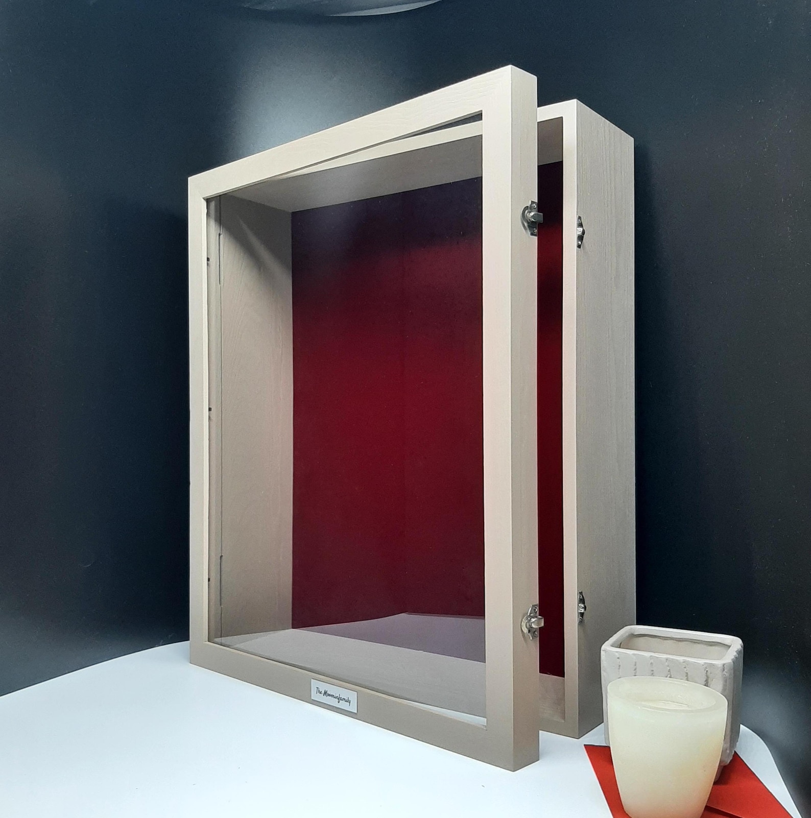 Large Extra Deep Shadow Box Frame Glass, Wooden Memory Box, Living Room ...
