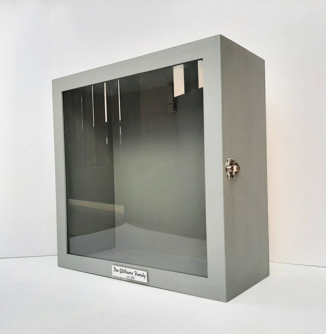 Large Extra Deep Wooden Personalized Shadow Box Frame With Glass Door ...