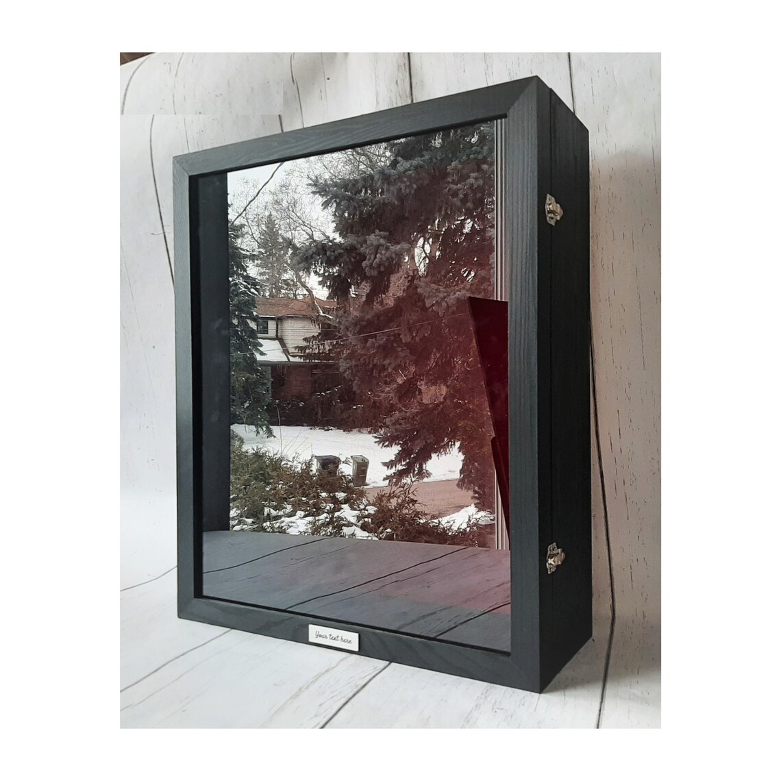 Large Extra Deep Shadow Box Frame Glass, Wooden Memory Box, Living Room ...