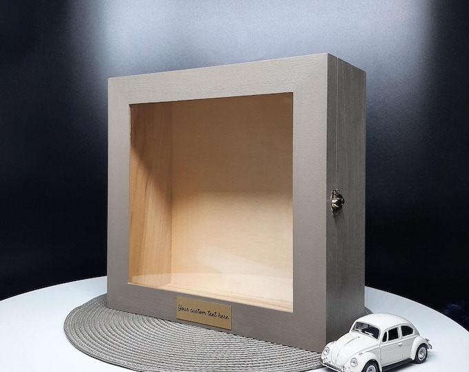 16x20 Extra Large Deep Wooden Shadow Box Frame With Glass Door, Memory ...