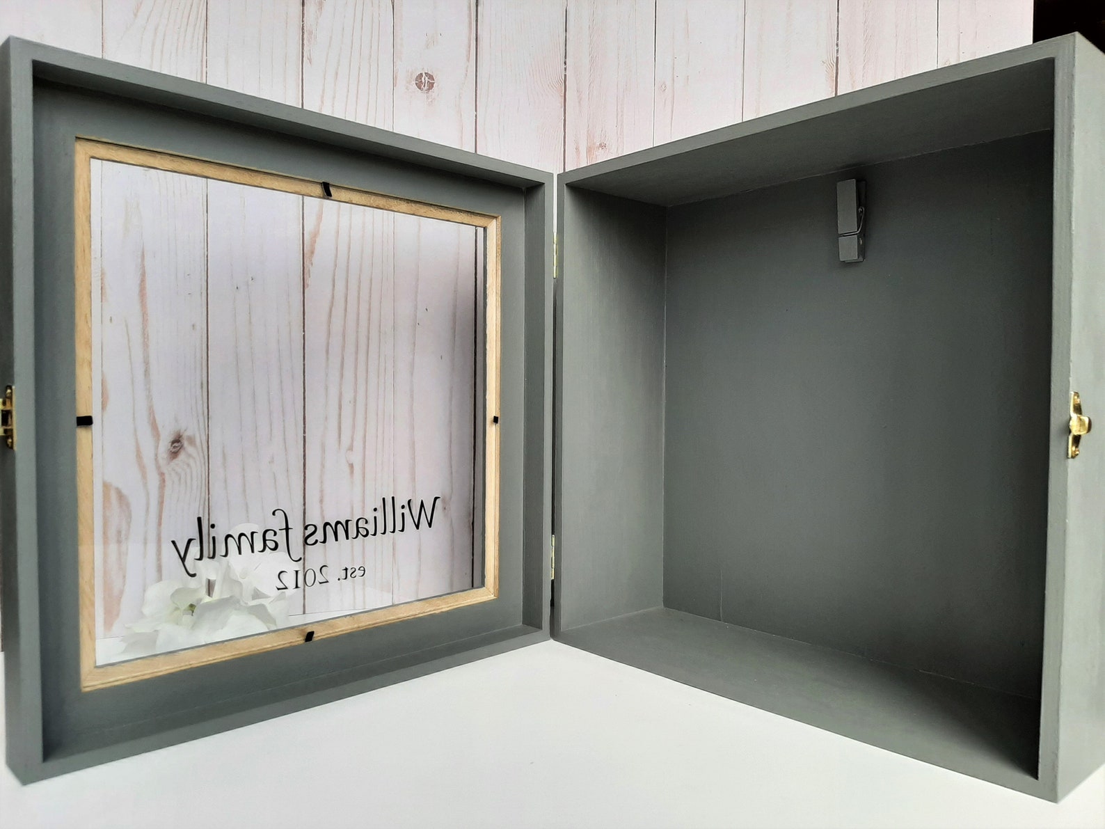 Extra Deep Empty Wooden Personalized 12x12 Shadow Box Frame Glass ...