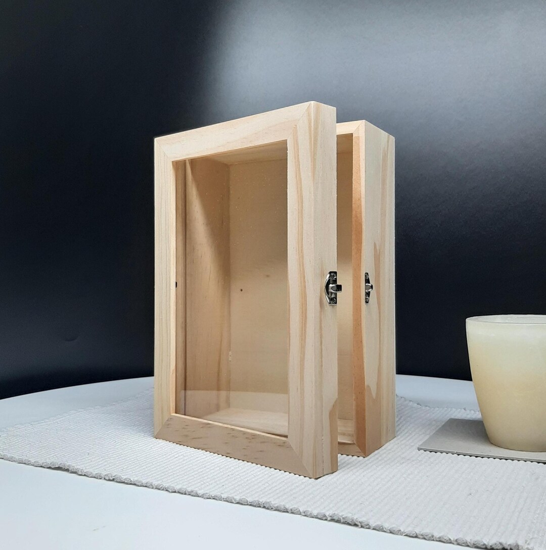 Deep Wooden Shadow Box Frame, Memories Box, Picture Frame for Living ...